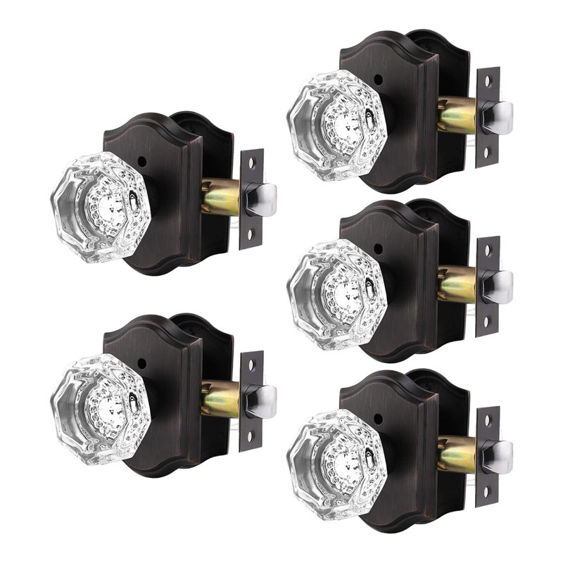 Kiflic Interior Door Locksets,Octagonal Crystal Doorknobs for Bed/Bath,Privacy Function Door ...